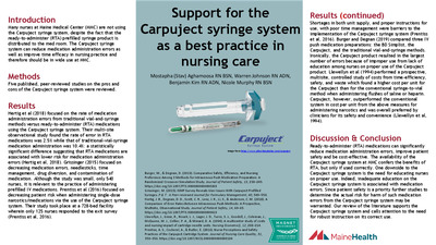 "Support for the Carpuject Syringe System as a Best Practice in Nursing ...