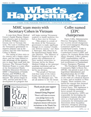 "What's Happening: March 15, 2000" by Maine Medical Center