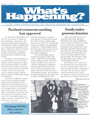 "What's Happening: April 29, 1998" by Maine Medical Center