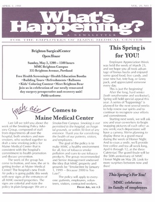 "What's Happening: April 2, 1998" by Maine Medical Center