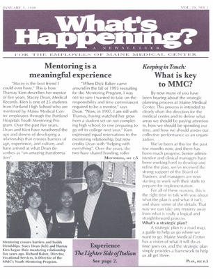 "What's Happening: January 7, 1998" by Maine Medical Center