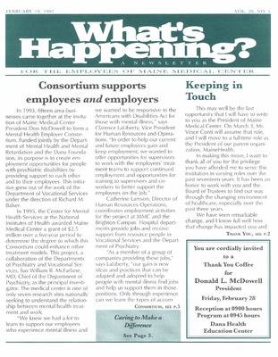 "What's Happening: February 19, 1997" by Maine Medical Center