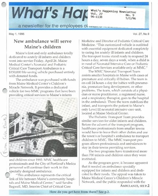 "What's Happening: May 1, 1996" by Maine Medical Center