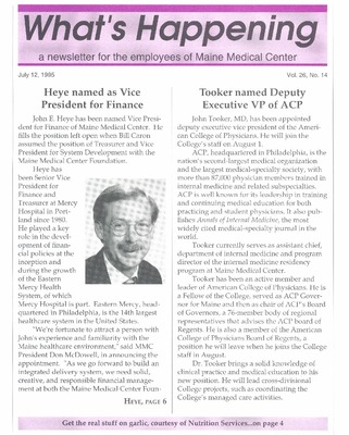 "What's Happening: July 12, 1995" by Maine Medical Center