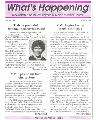 "What's Happening: July 13, 1994" by Maine Medical Center