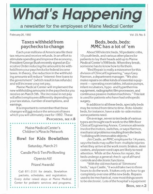 "What's Happening: February 26, 1992" by Maine Medical Center