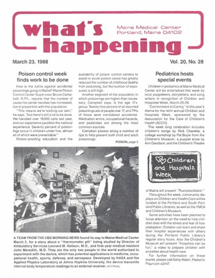 "What's Happening: March 23, 1988" by Maine Medical Center