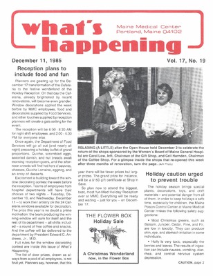 "What's Happening: December 11, 1985" by Maine Medical Center