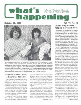 "What's Happening: October 30, 1985" by Maine Medical Center