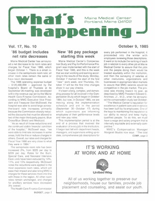 "What's Happening: October 9, 1985" by Maine Medical Center