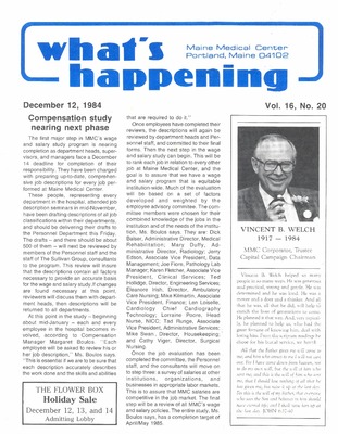 "What's Happening: December 12, 1984" by Maine Medical Center