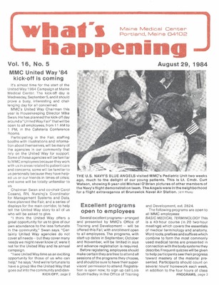 "What's Happening: August 29, 1984" by Maine Medical Center