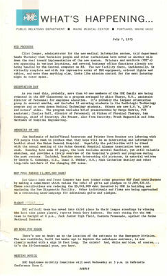 "What's Happening: July 7, 1975" by Maine Medical Center