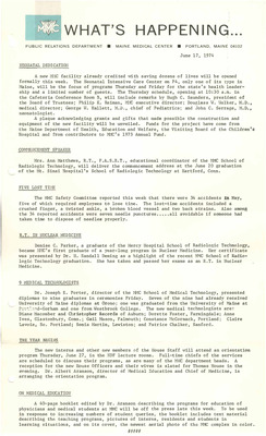 "What's Happening: June 17, 1974" by Maine Medical Center