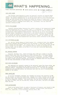 "What's Happening: September 4, 1973" by Maine Medical Center