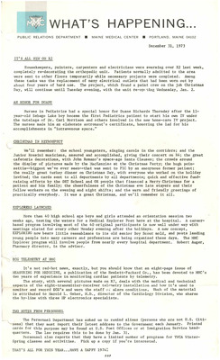 "What's Happening: December 31, 1973" by Maine Medical Center